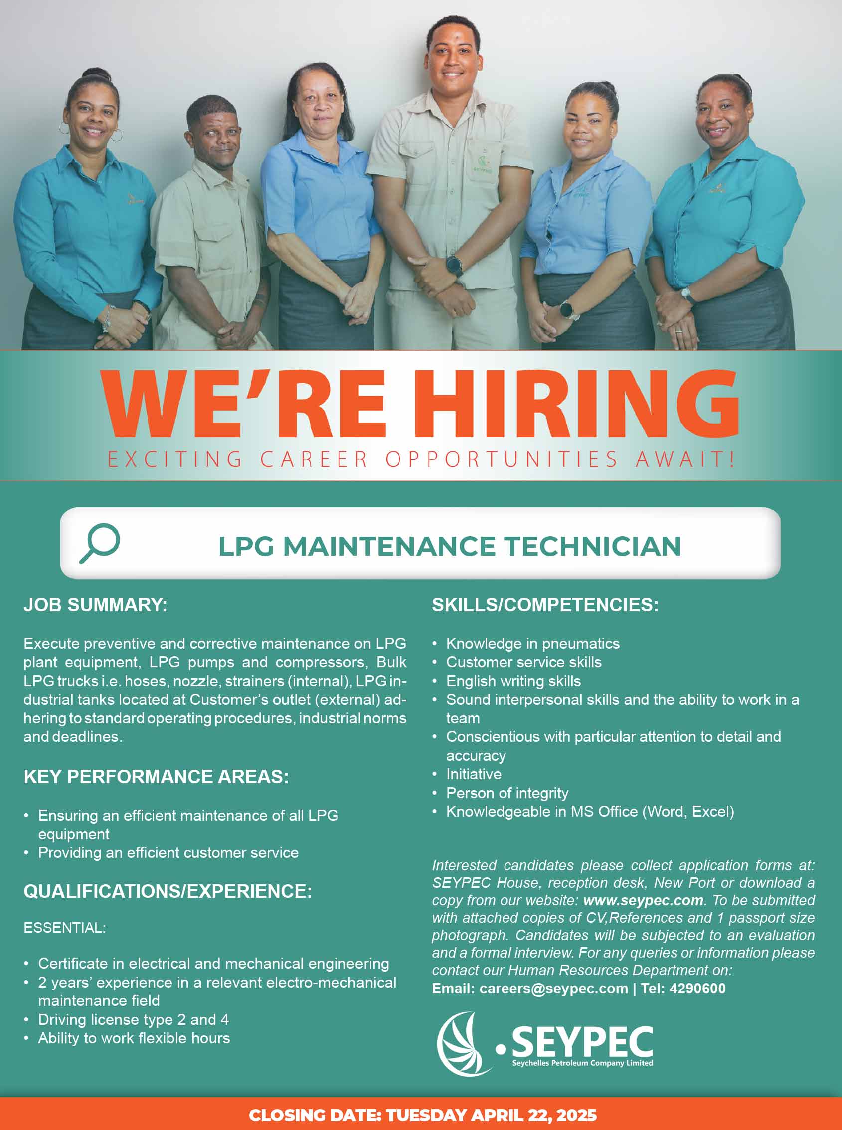LPG MAINTENANCE TECHNICIAN – JOBO.sc