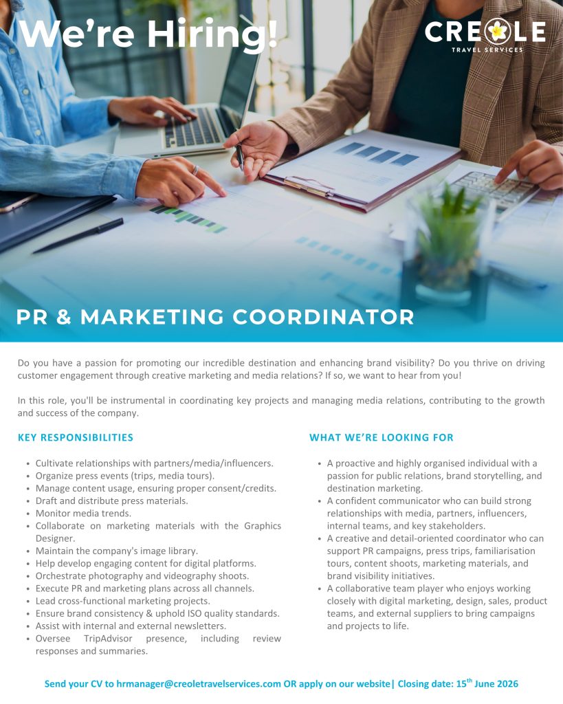 PR & Marketing Coordinator – JOBO.sc